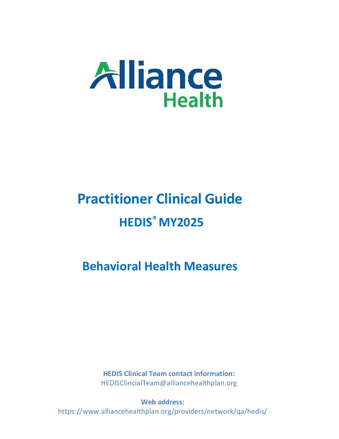 Clinical Coverage Policy Reference Tool - Alliance Health