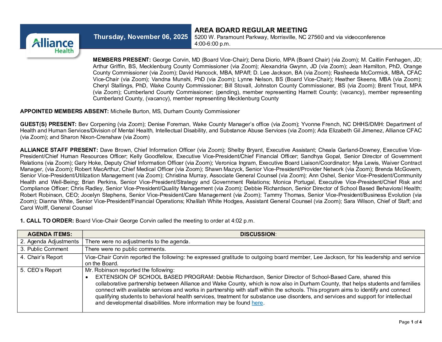 Non-Medicaid: Assertive Community Treatment Team (ACTT) - Alliance Health
